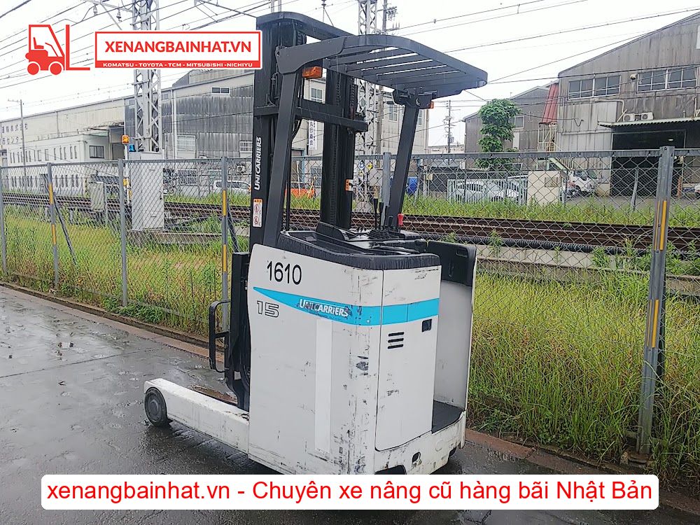 Xe nâng điện đứng 1.5 tấn UniCarriers FRHB15-8A nâng cao 4m SX 2016 - Xe nâng bãi Nhật - TPHCM
