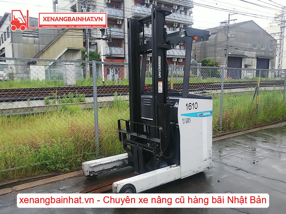 Xe nâng điện đứng 1.5 tấn UniCarriers FRHB15-8A nâng cao 4m SX 2016 - Xe nâng bãi Nhật - TPHCM